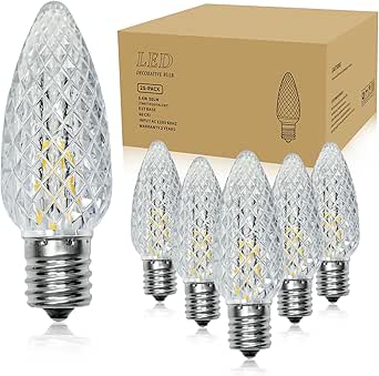 EMYMLITE 25 Pack C9 LED Christmas Pathway String Light Bulbs, Outdoor ...