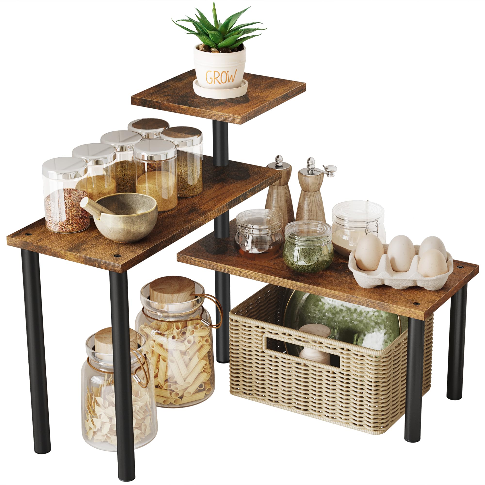 Snapklik.com : Gewudraw Countertop Organizer Corner Shelf - 3 Tier ...
