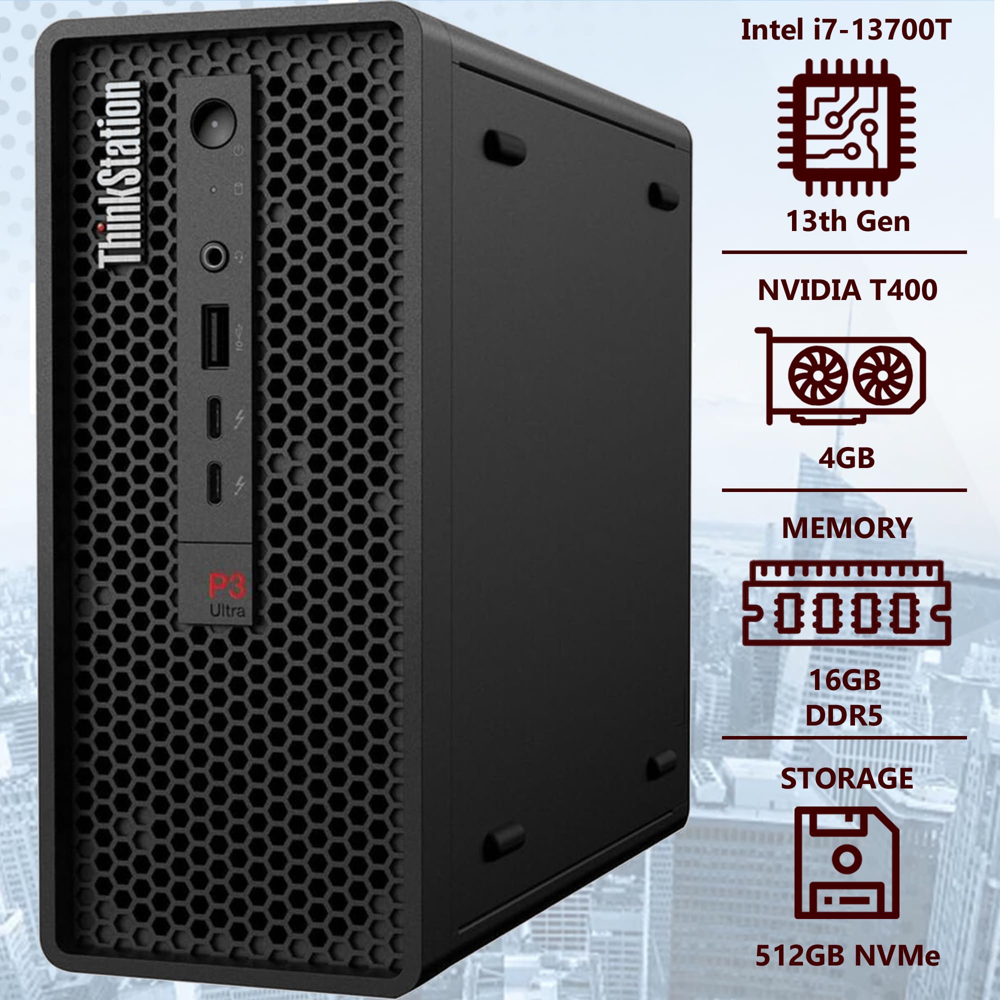 Snapklik.com : Lenovo ThinkStation P3 Ultra Small Form Factor i7-13700T ...