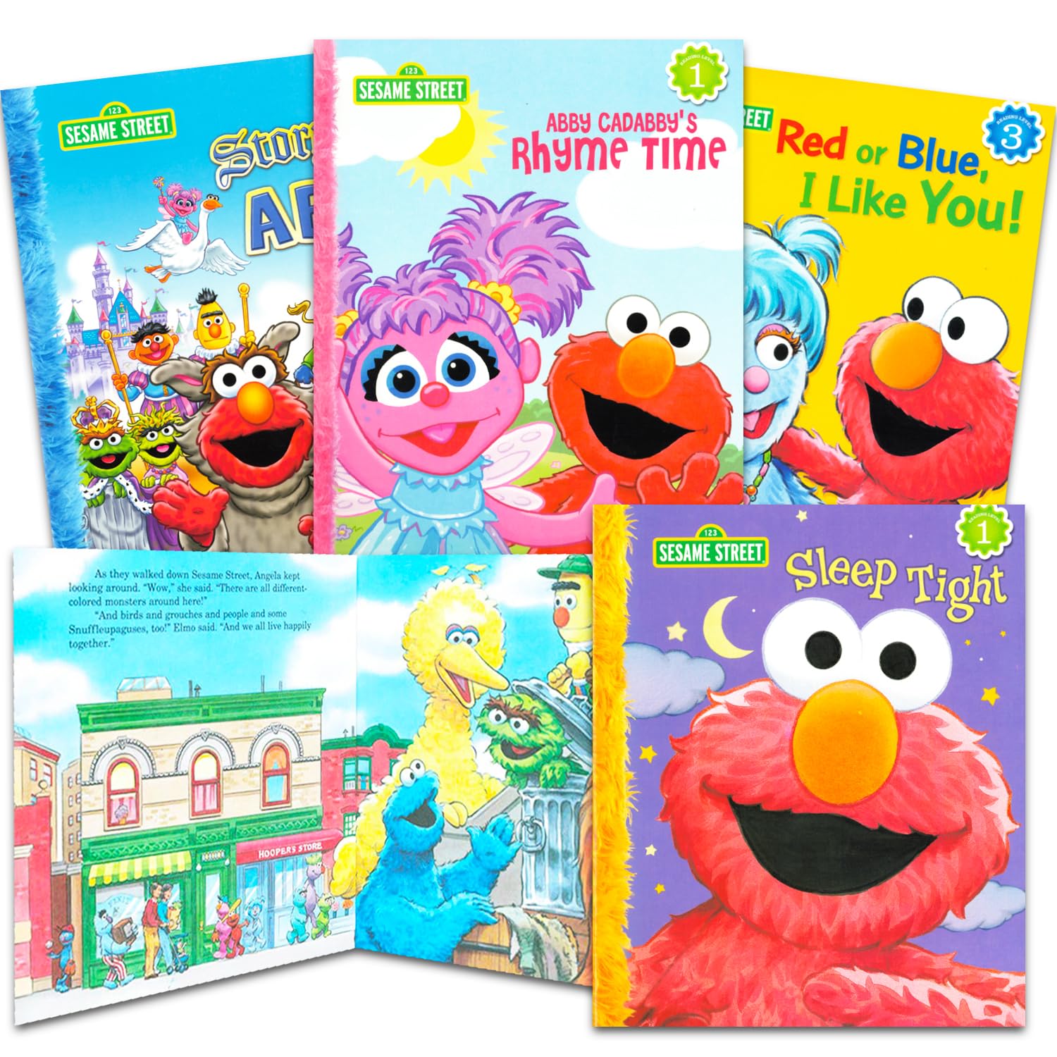 Sesame Street Softcover Bedtime Stories Bundle - 4 Elmo Bed Time ...