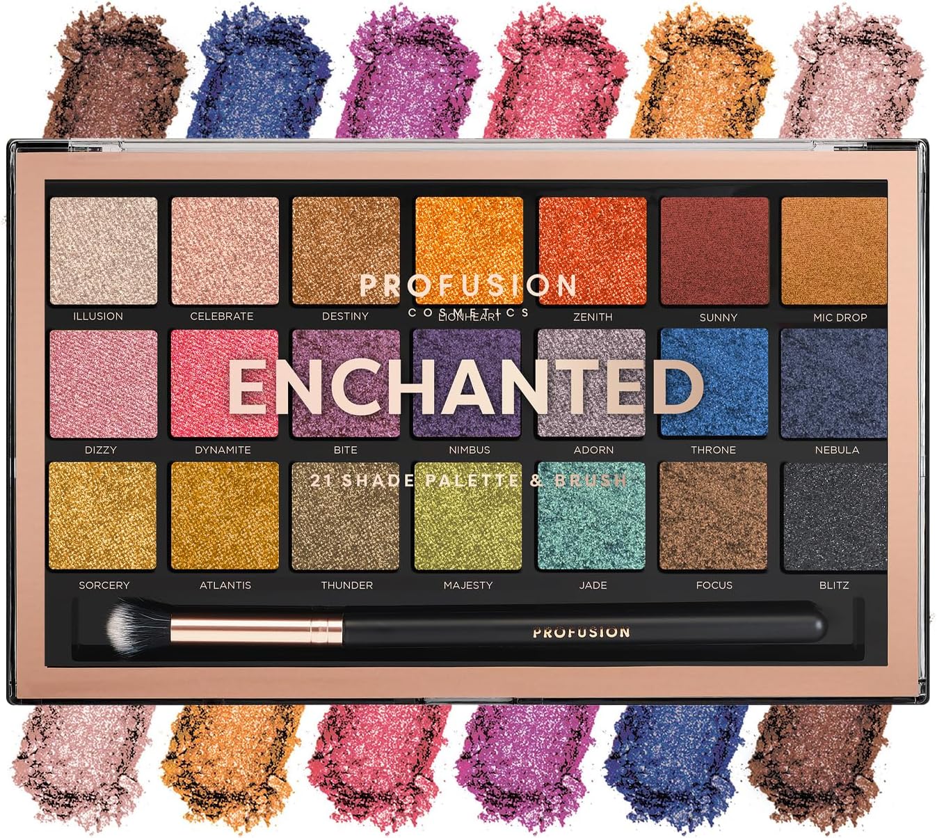 Amazon.com : Profusion Cosmetics Enchanted 21 Shade Eyeshadow Palette ...