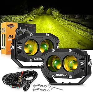 Auxbeam Amber Spot Lights 4Inch 60W Square LED Offroad Lights Super ...