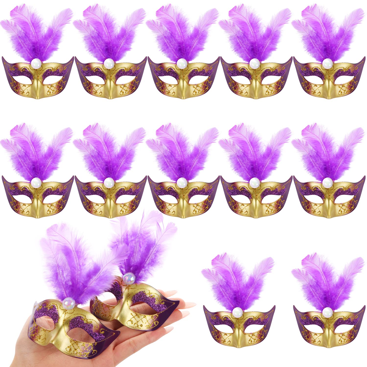 Amazon.com: LIYDE 12PCS Mini Masks for Mardi Gras Decoration Masquerade ...