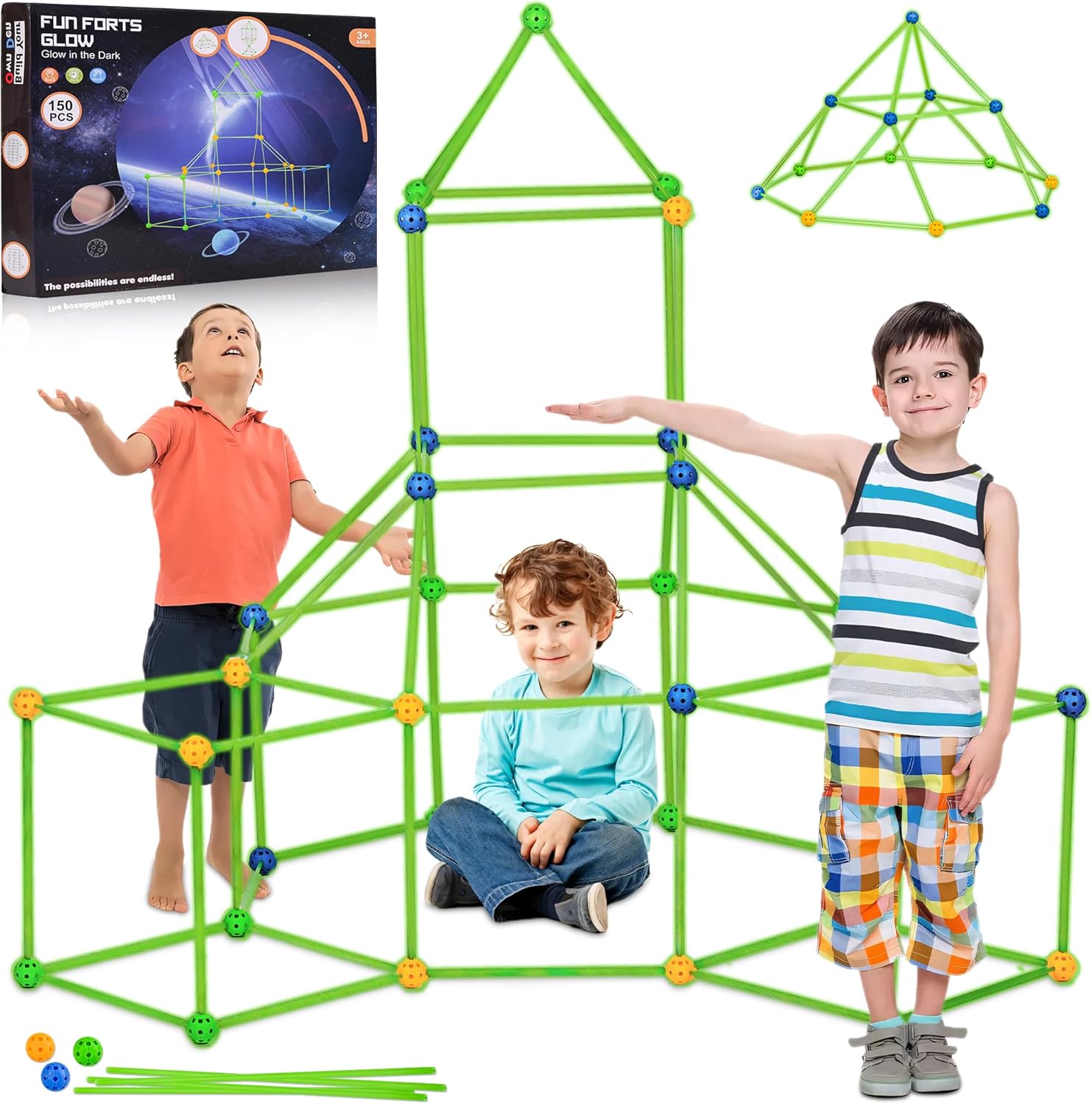Amazon.com: Fort Building Kit for Kids,150pcs Forts Construction ...
