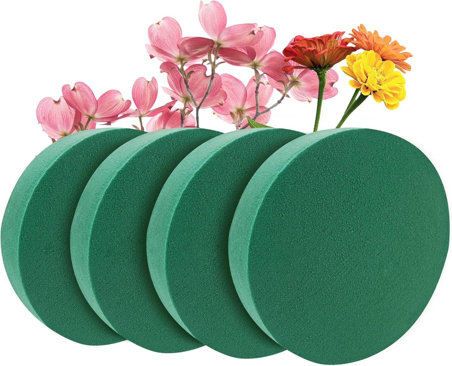 Amazon.com: Prashent 4 Pcs Round Floral Foam Blocks,Green Wet Dry ...