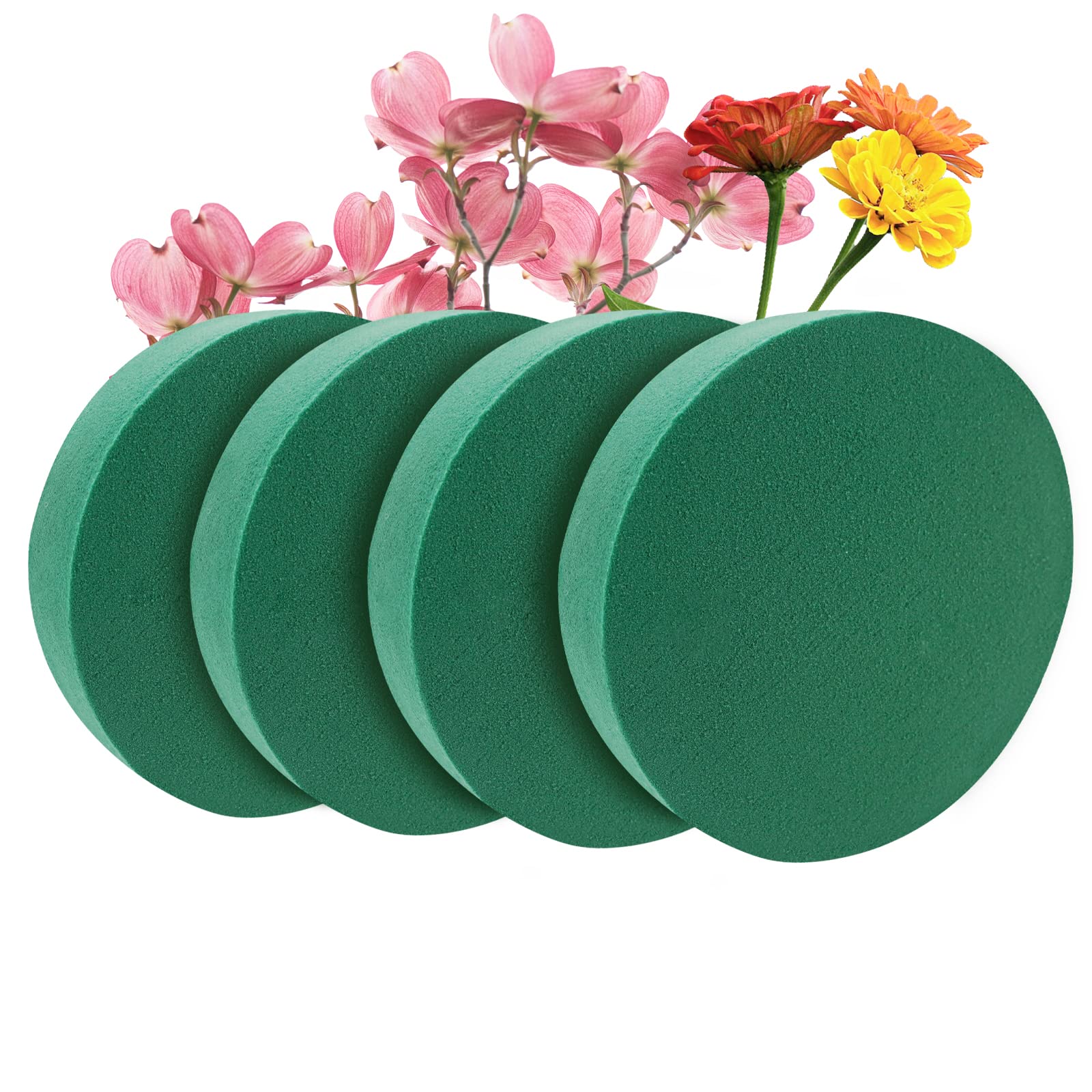 Snapklik.com : 4 Pcs Round Floral Foam Blocks,Green Wet Dry Flower Foam ...