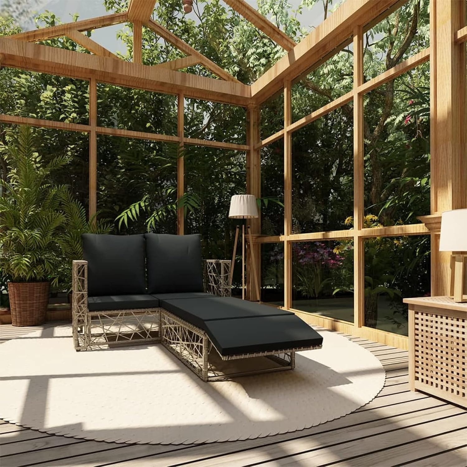 CANLAY 2-TLG. Garten-Lounge-Set mit Auflagen, Gartenlounge, Balkon ...