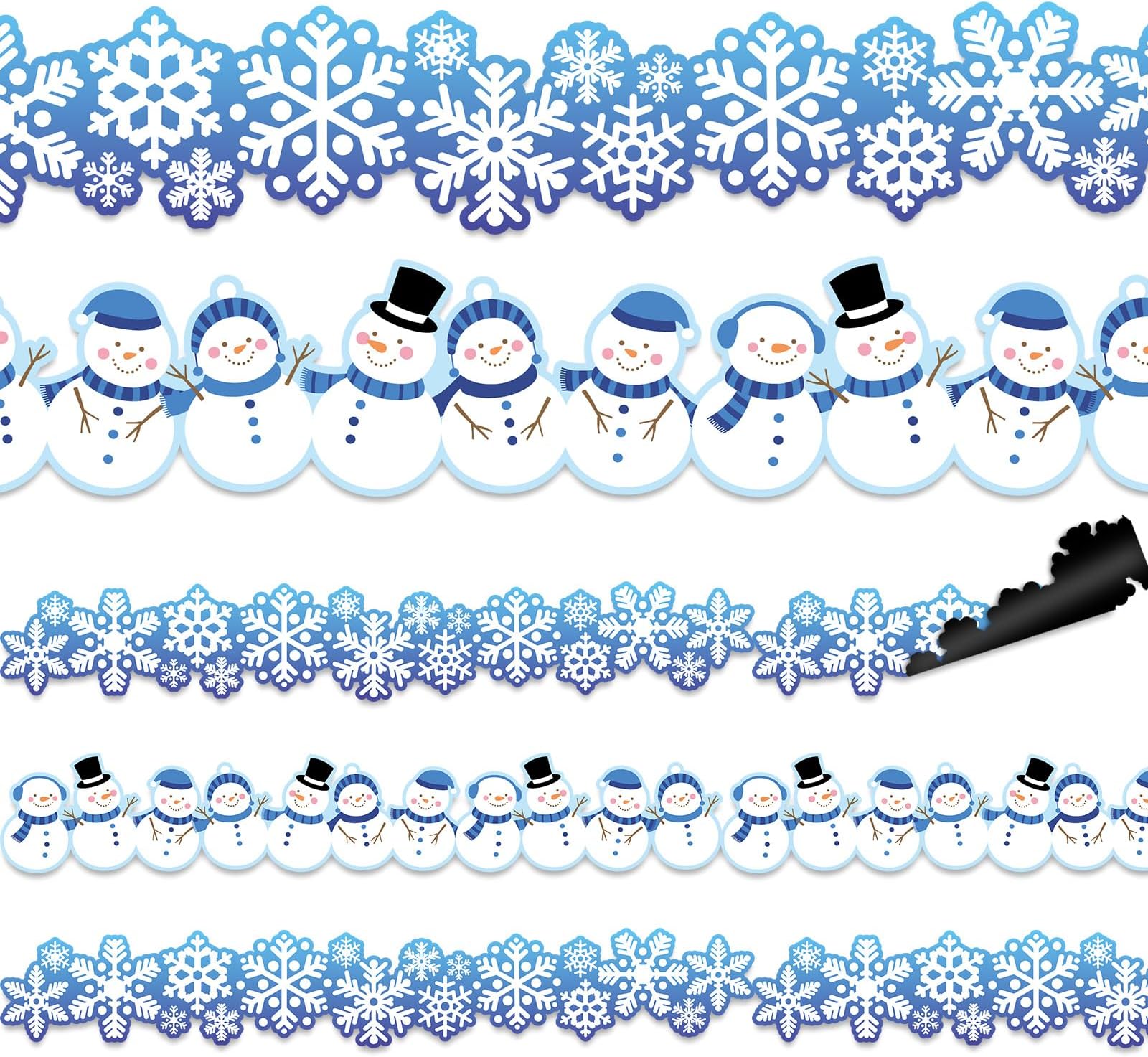 Amazon.com: Whaline 24Pcs Winter Magnetic Bulletin Board Border ...