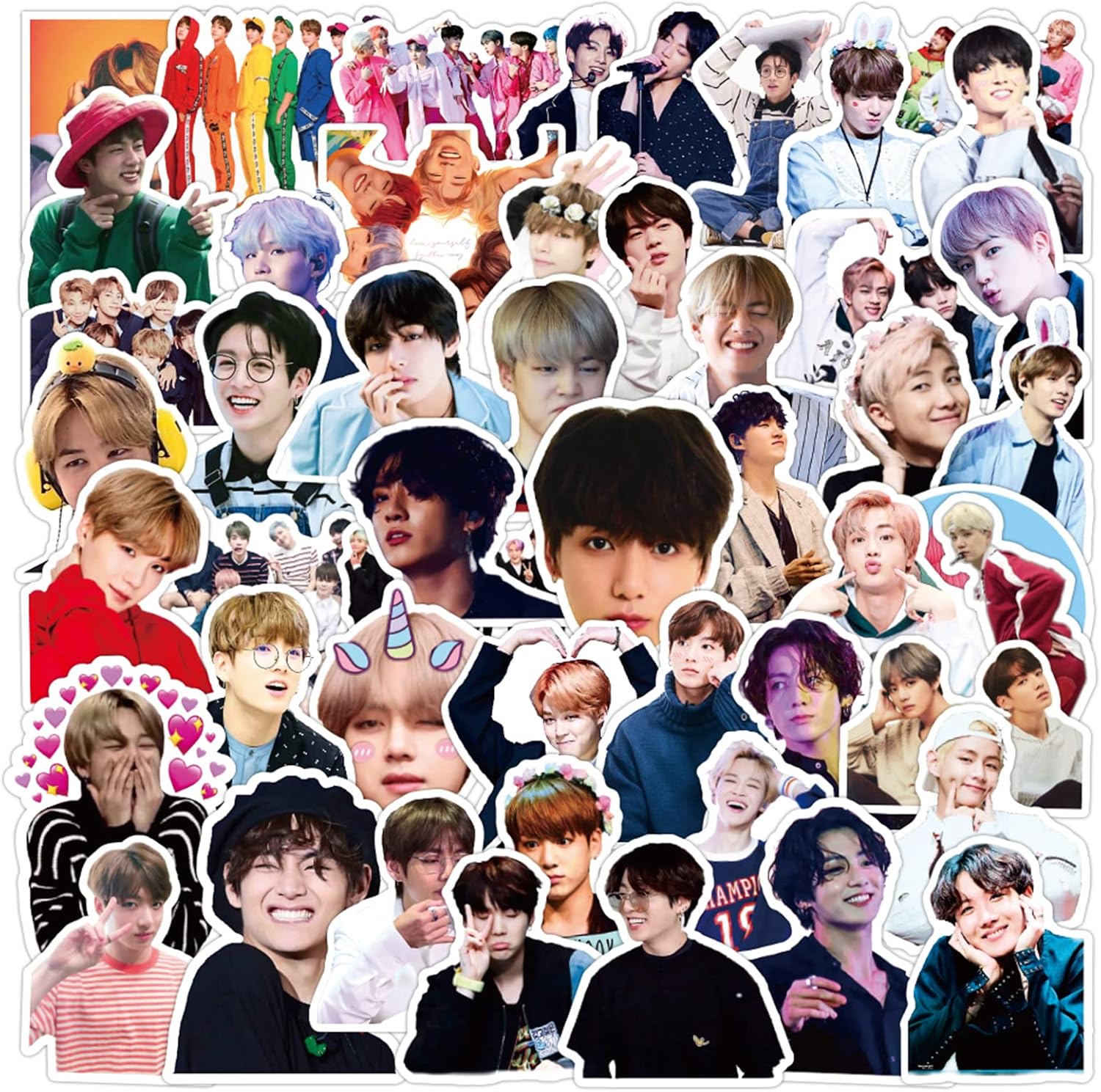 Amazon.com: ZUIYIJIANGNAN BTS Stickers 50PCS Vinyl Multicolor ...