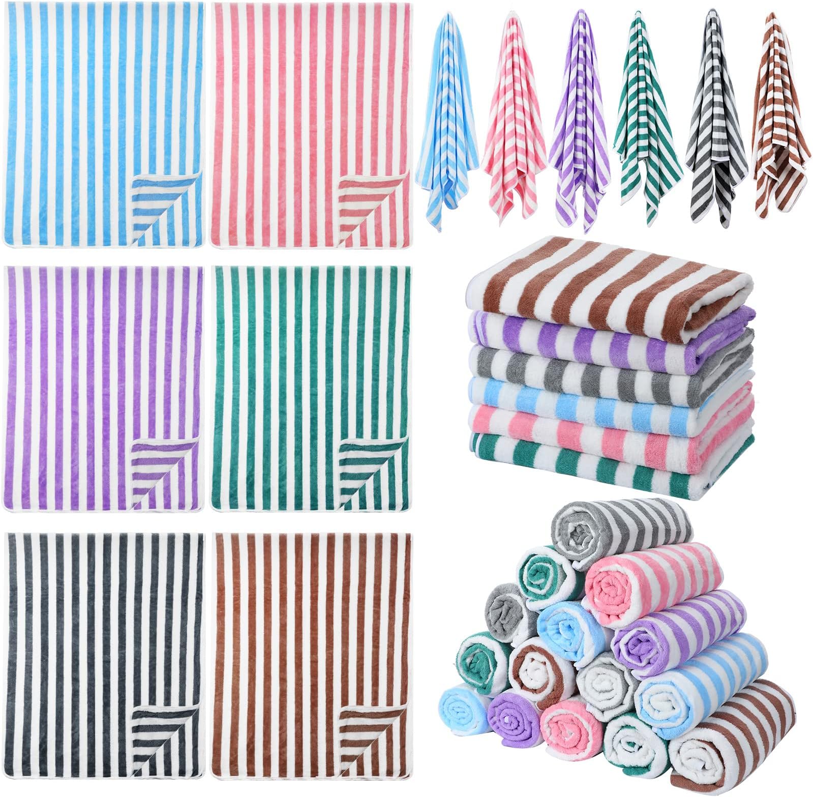 Amazon.com: 30 Packs Oversized Beach Towels Bulk Absorbent Quick Drying ...