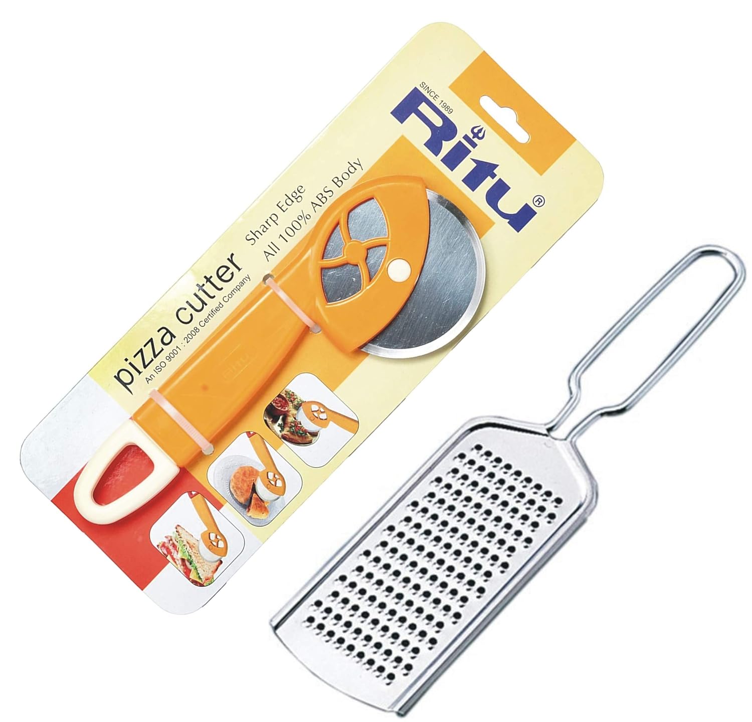 Buy Ritu Plastic Pizza Cutter with Free Stainless Steel Grater Online ...