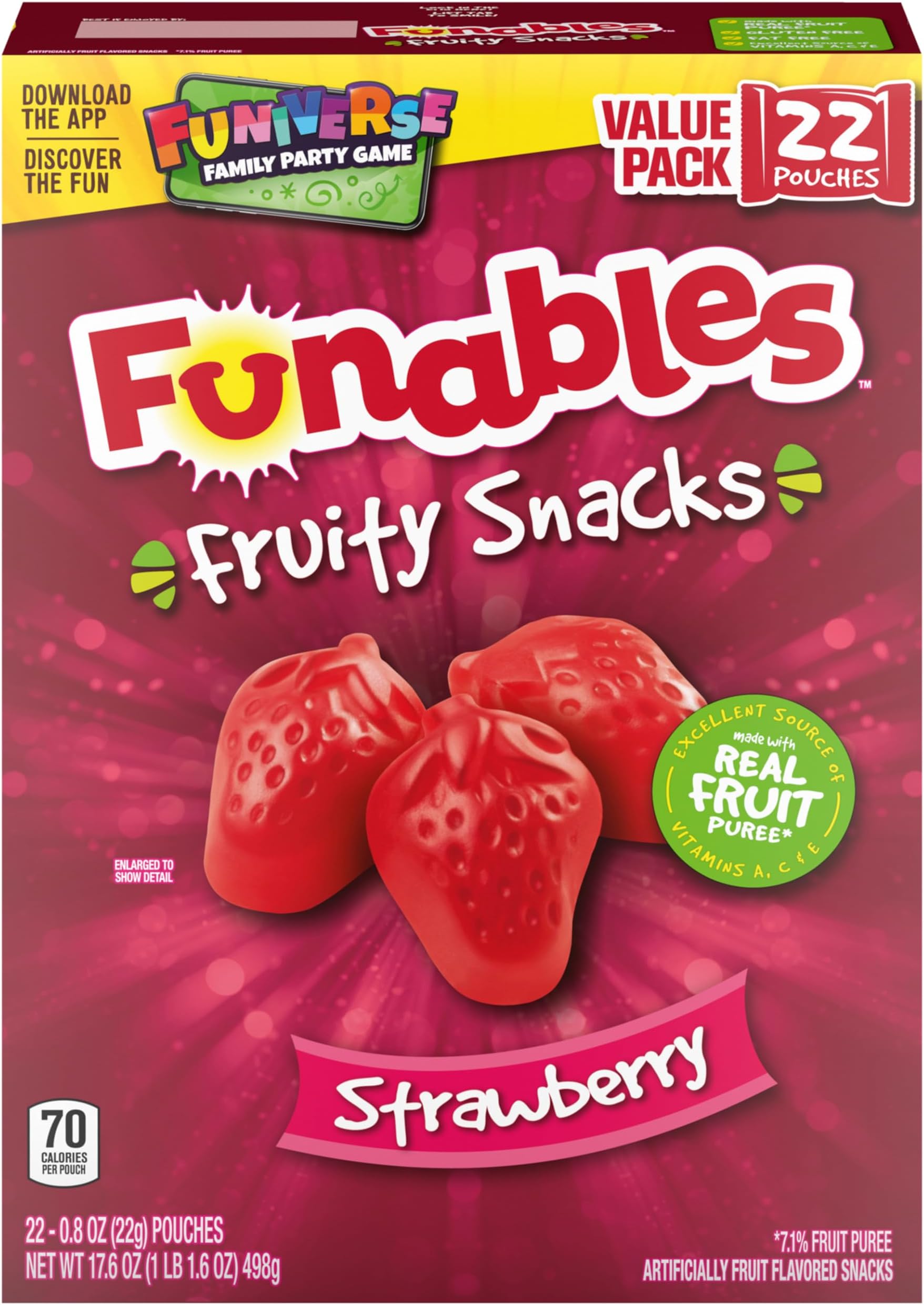 Amazon.com: Funables Fruity Snacks, Strawberry, Flavored Snacks ...
