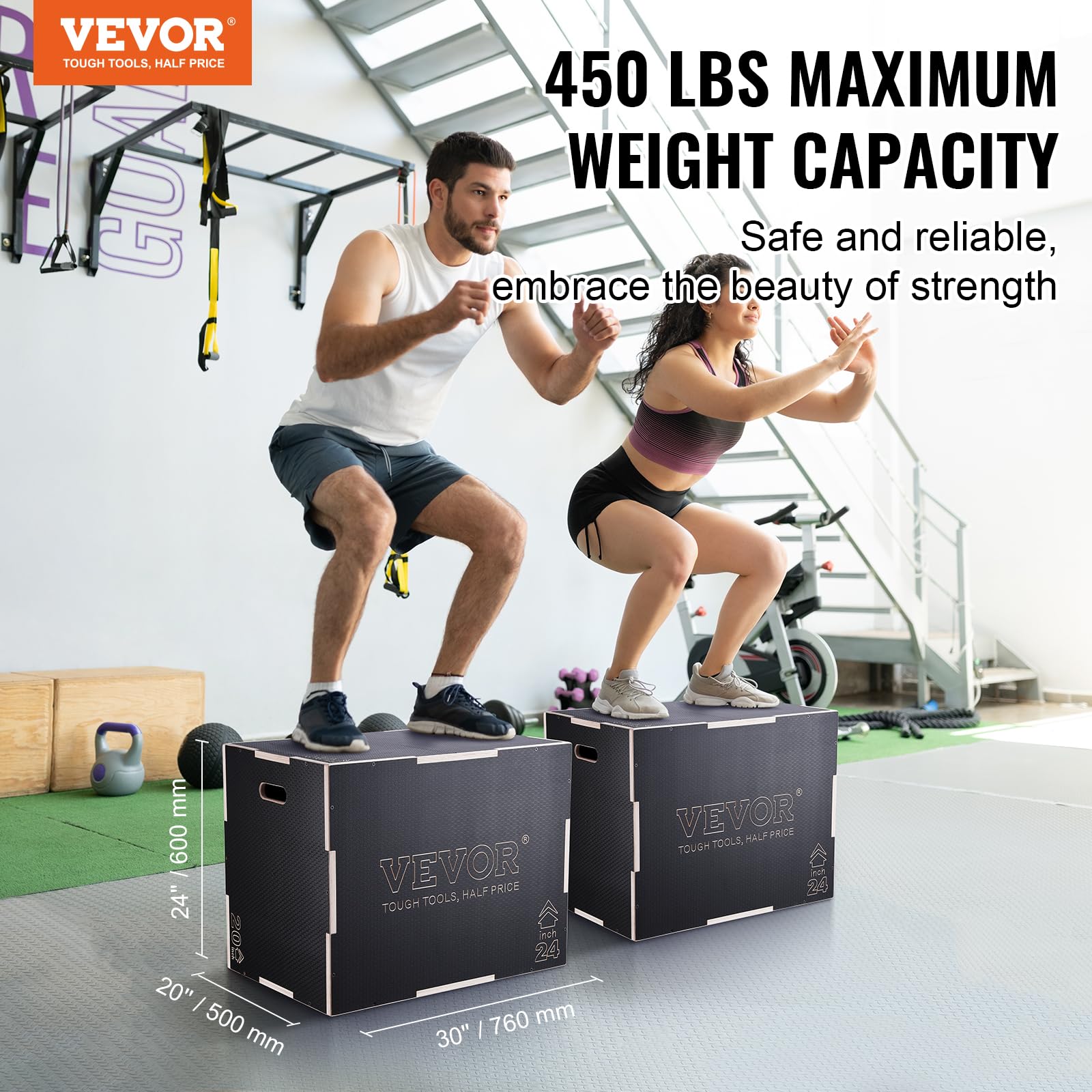 Snapklik.com : 3 In 1 Plyometric Jump Box, Wooden Plyo Box, Platform ...