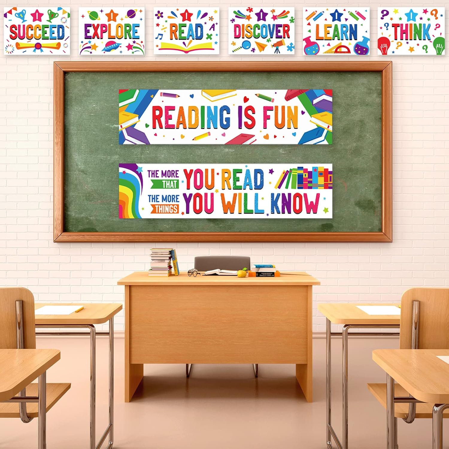 Buy Reading Banner and Poster Set Classroom Decorations for Teachers ...