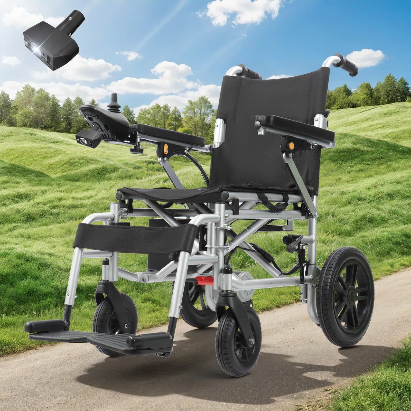 Amazon.com: Foldable Lightweight Electric Wheelchair, 500W Dual Motors ...