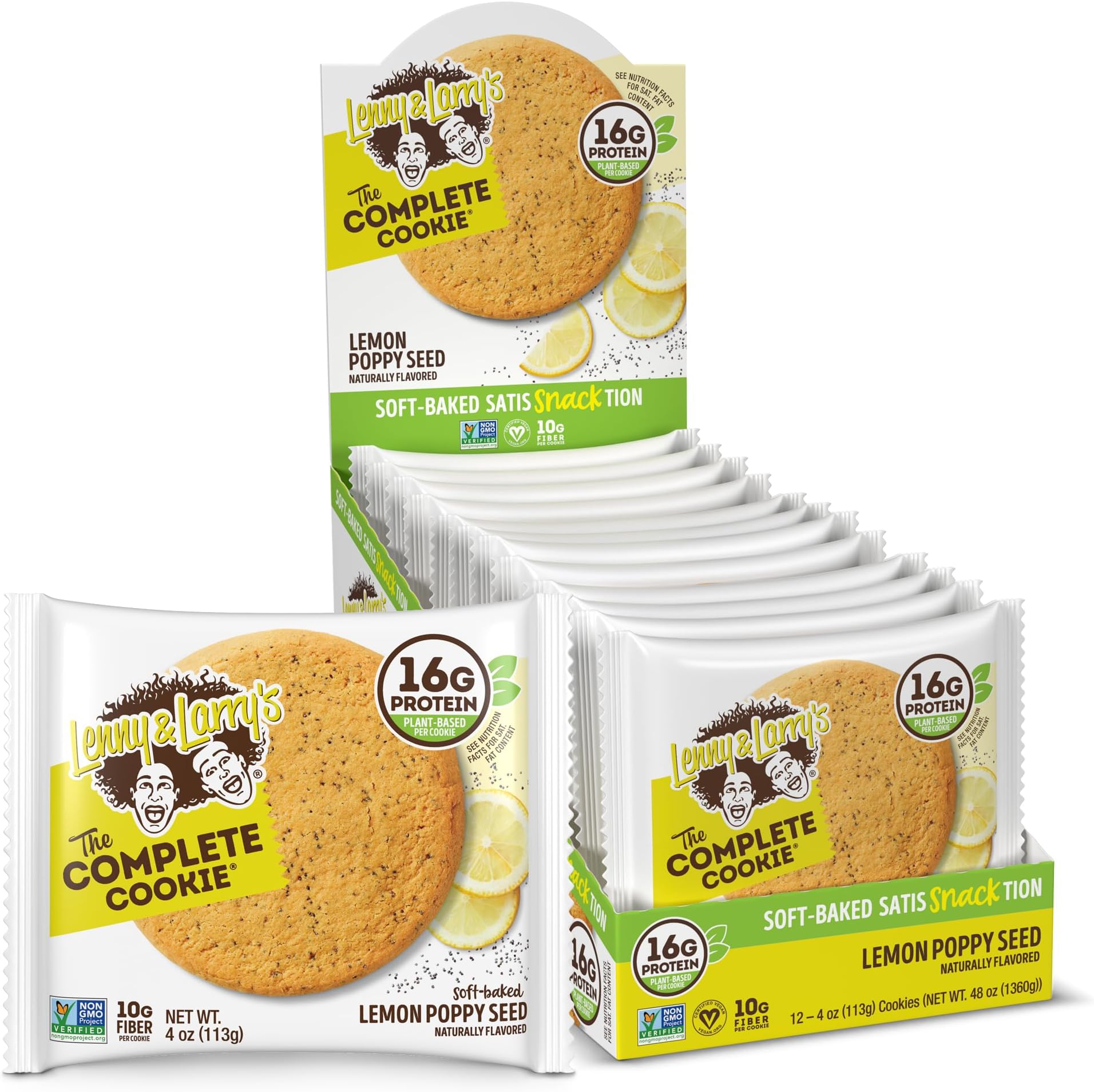 Amazon.com: Lenny & Larry's The Complete Cookie, Lemon Poppy Seed, 16g ...