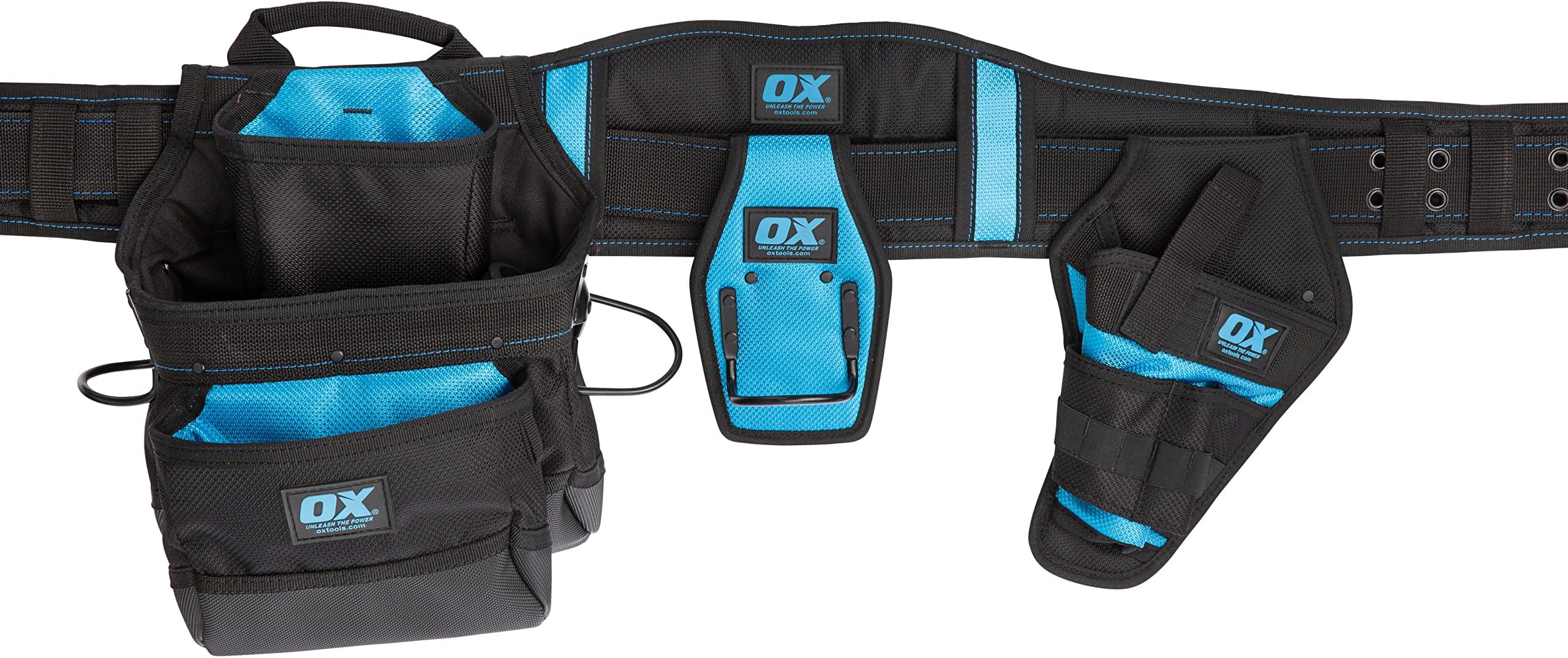 OX Tools Pro Dynamic Nylon Tool Belt with Attachments, Blue : Amazon.co ...