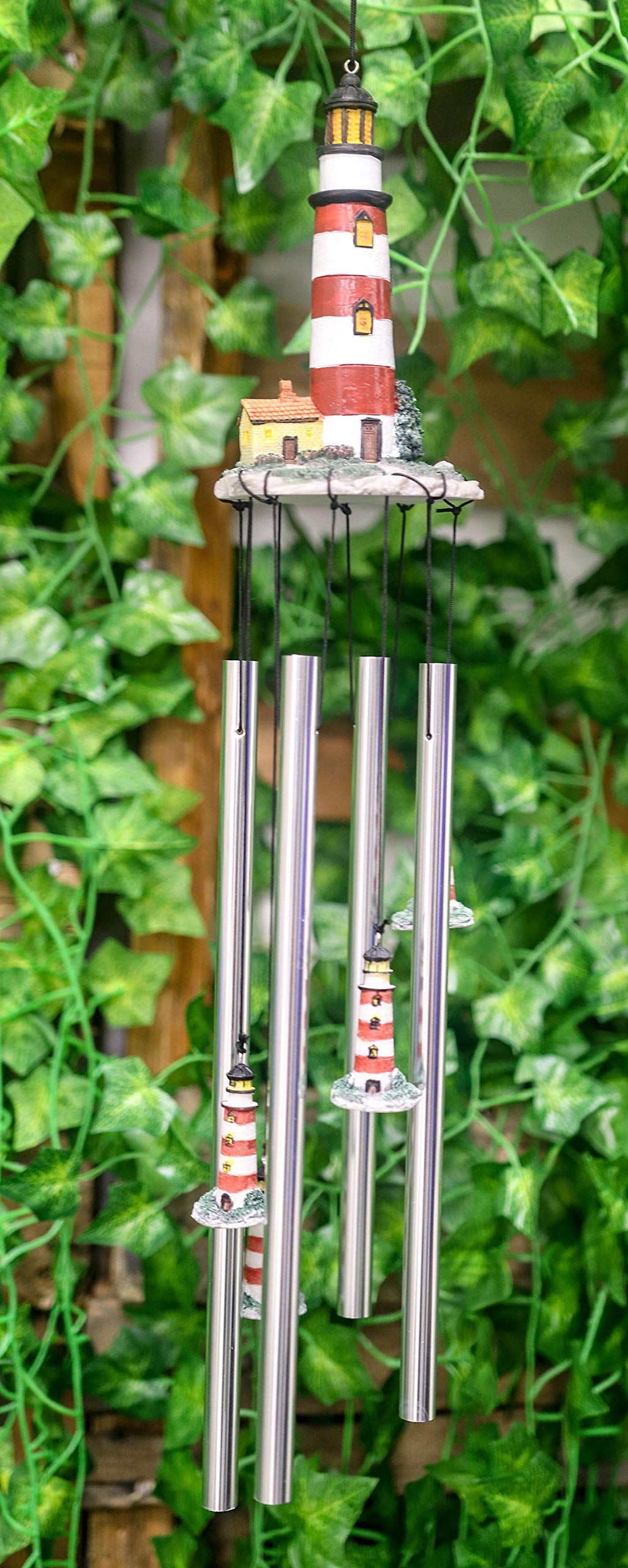 Outdoor Red Striped Lighthouse