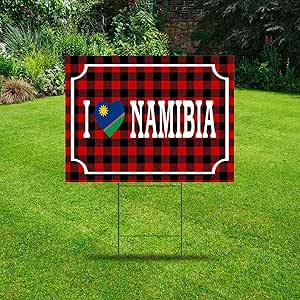 Amazon.com : I Love Namibia Yard Sign 18x24 Inch International Flag ...