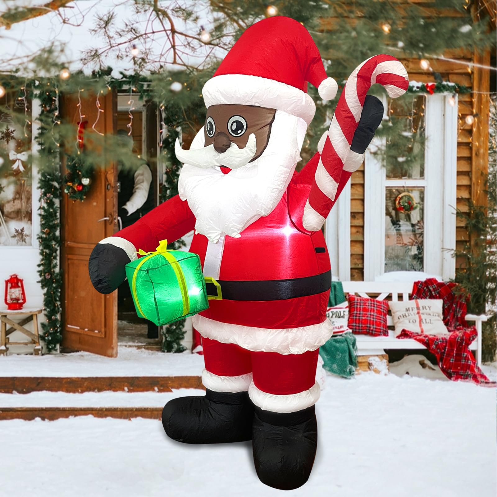 Guoofu Christmas Inflatables, Black Santa Claus Inflatable Decoration ...