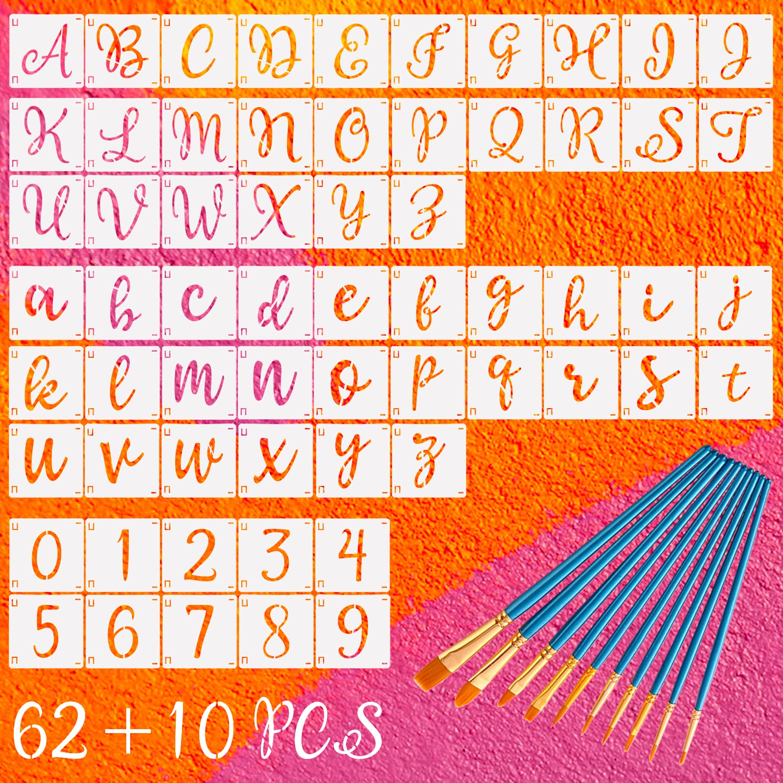 Amazon.com : 62 pcs Letter Stencils, DaKuan Letter Number Stencils 3 ...