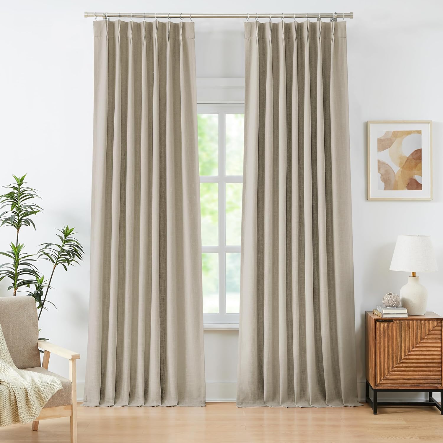 Amazon.com: WEST LAKE Bailey Oatmeal Tan Pinch Pleated Full Blackout ...