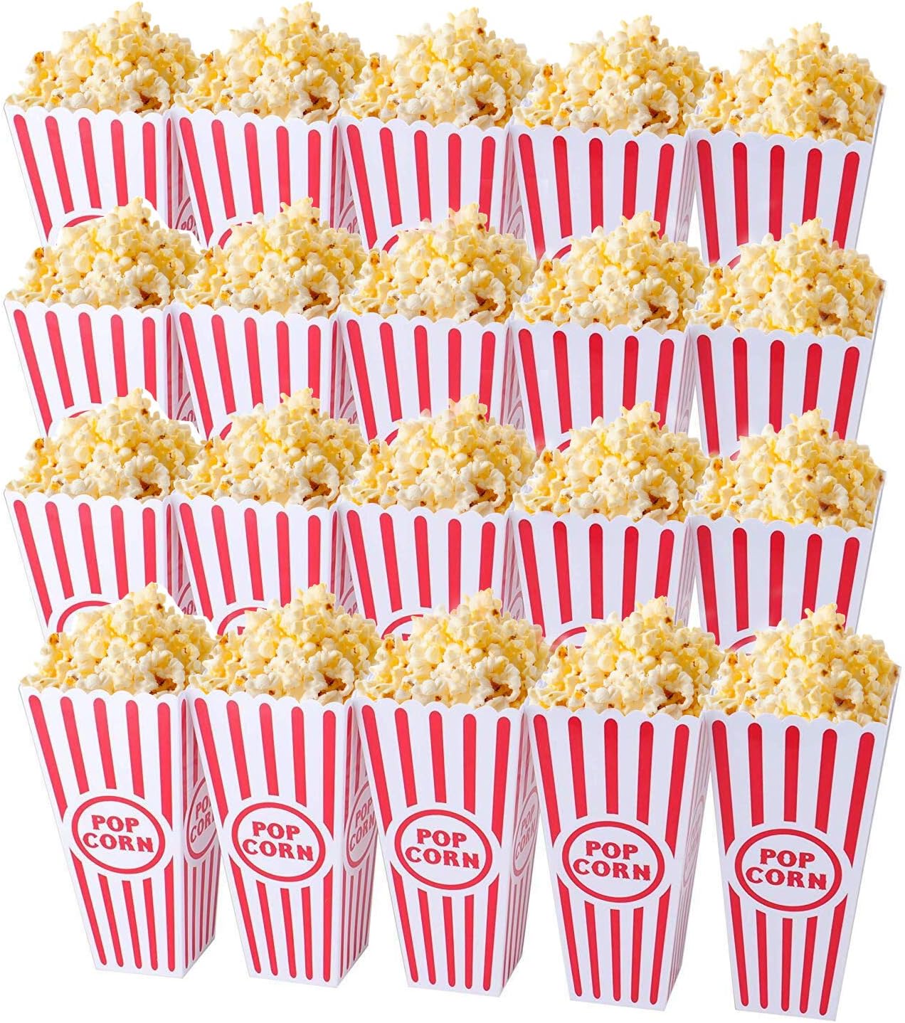 Amazon.com - Tebery 20 Pack Plastic Open-Top Popcorn Boxes Reusable ...