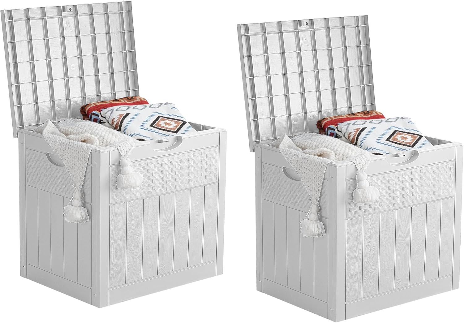 Amazon.com: EHHLY 33 Gallon Deck Box Set of 2, Small Outdoor Storage ...