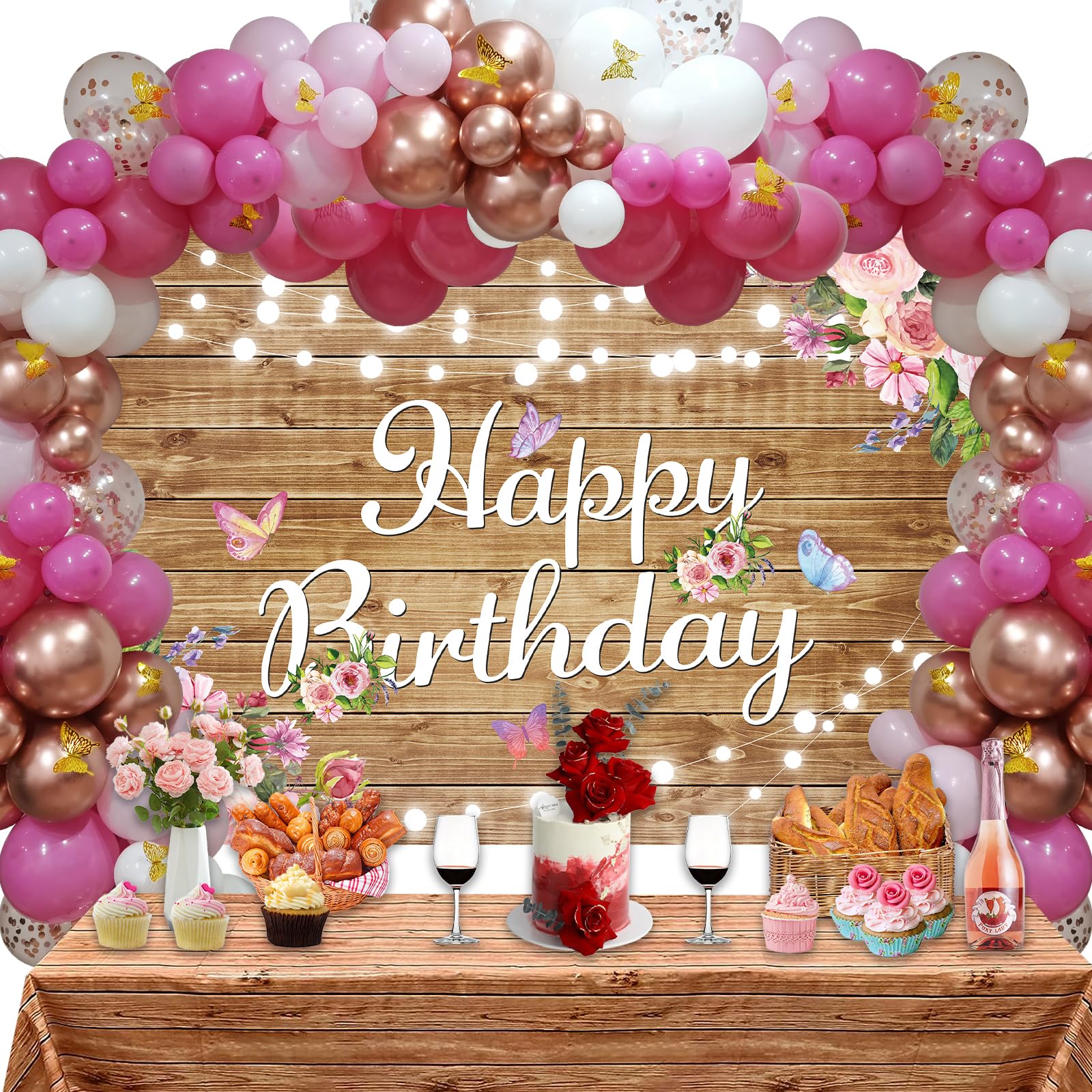 Feliz Cumpleanos Con Globos Y Rosas Globos Transparentes Happy