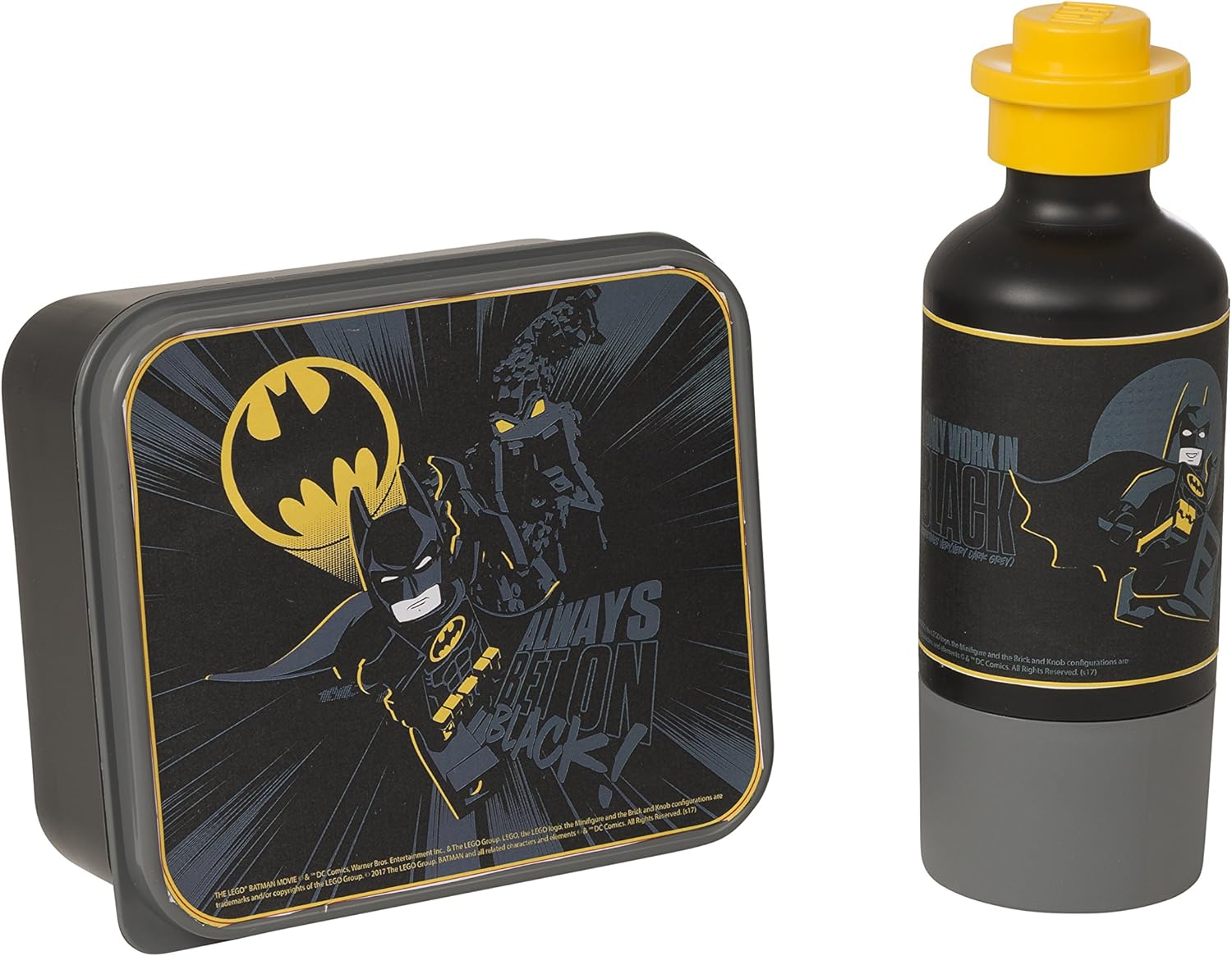 LEGO Batman Lunch Set, Lunch Box and Drinking Bottle - Black, 2-Piece ...
