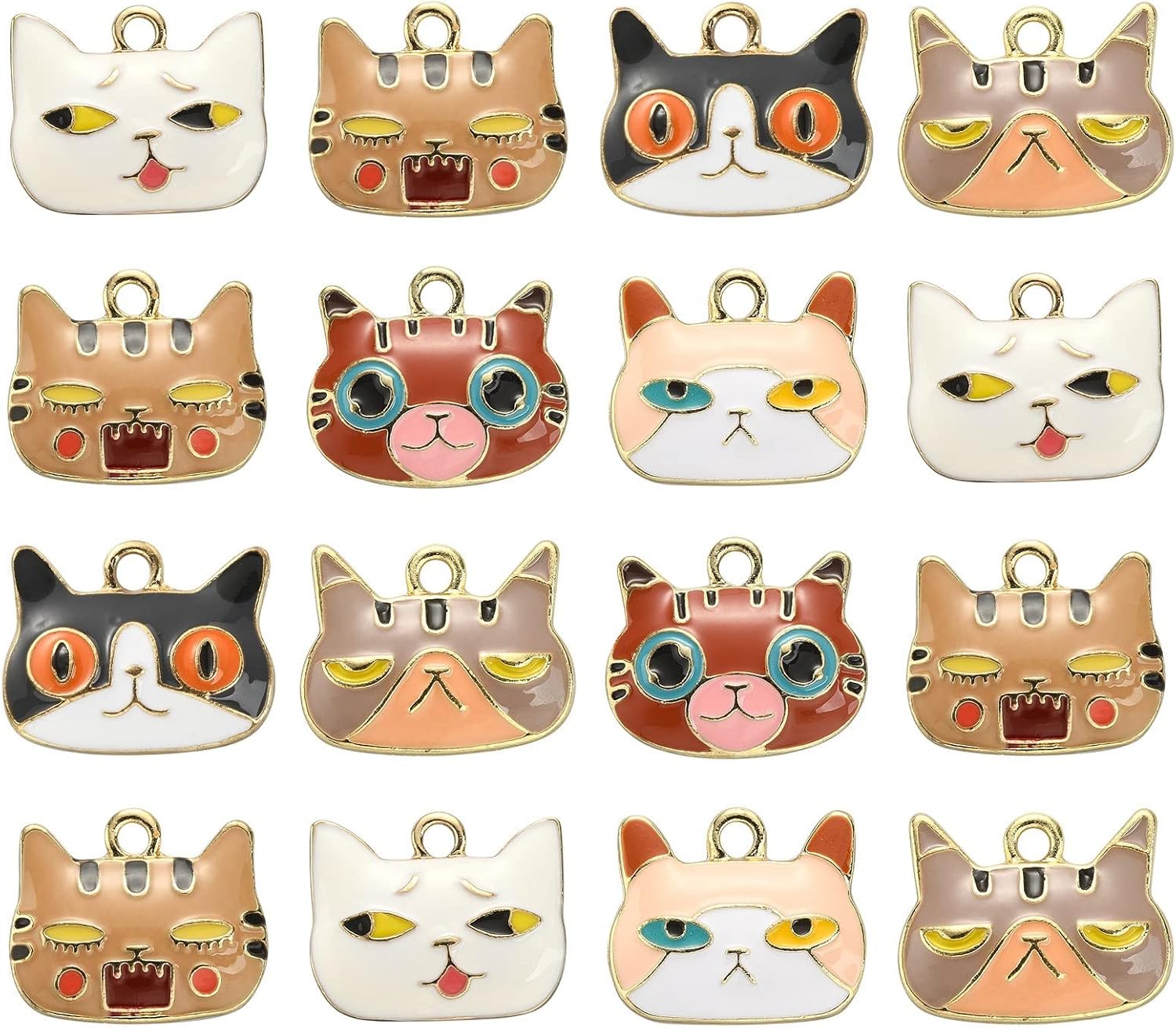 Amazon.com: KitBeads 12pcs Enamel Cat Charms Cartoon Animal Cute Pet ...