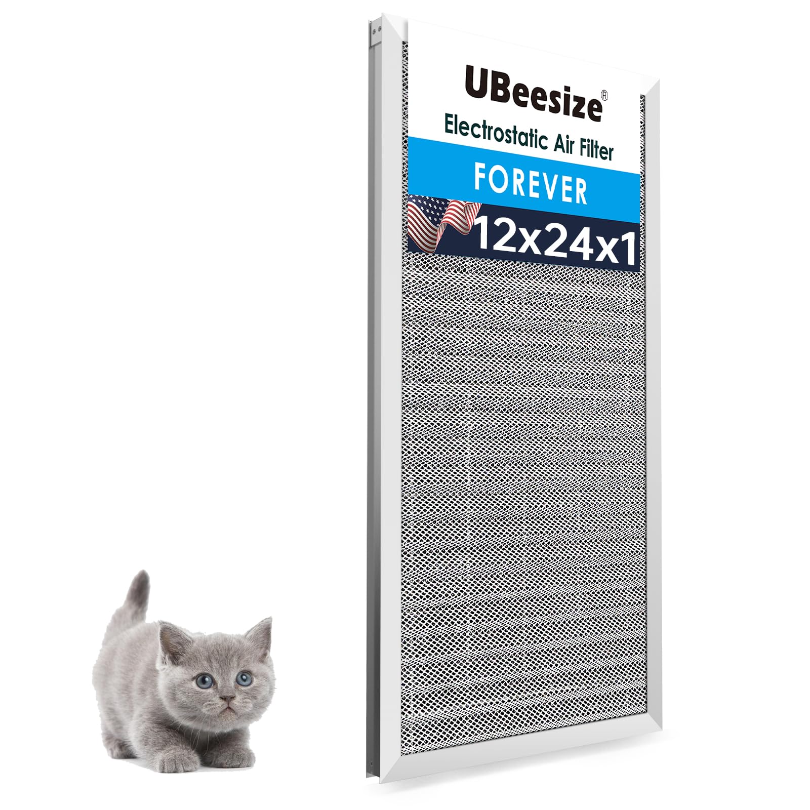 Amazon.com: UBeesize 12x24x1 Reusable Electrostatic Air Filter HVAC AC ...