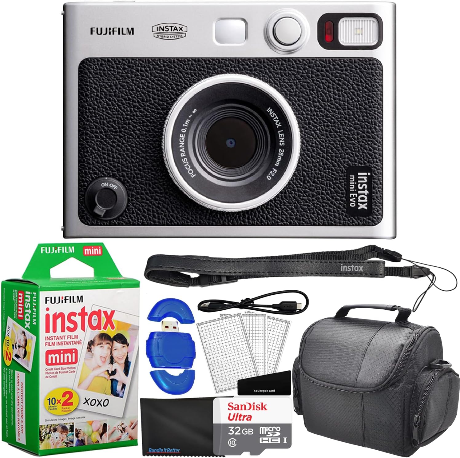 Amazon.com : Fujifilm Instax Mini EVO Hybrid Brown Instant Camera ...