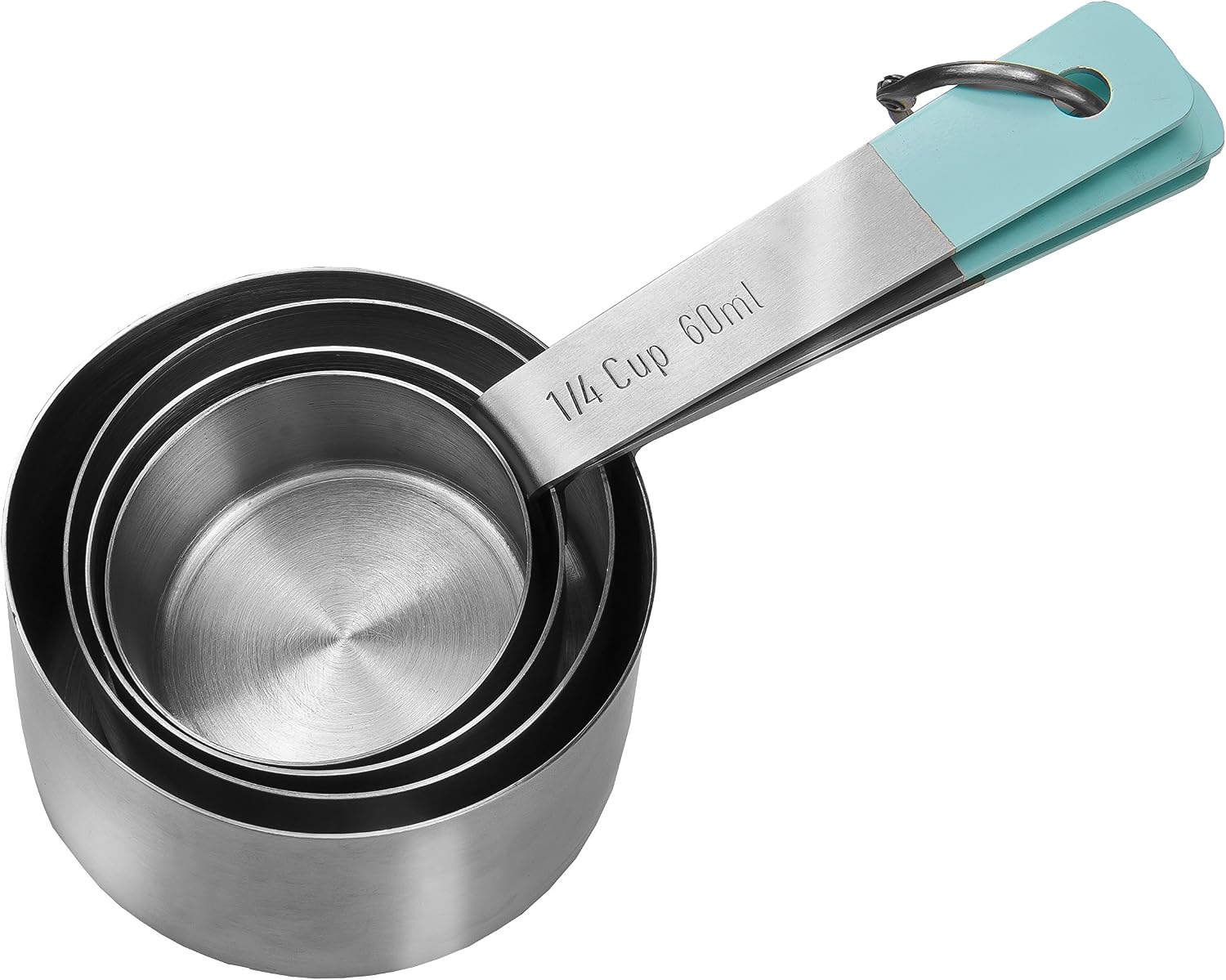 Jamie Oliver 4 Piece Measuring Cup Set, Stainless Steel, Silver, 8 x 4. ...