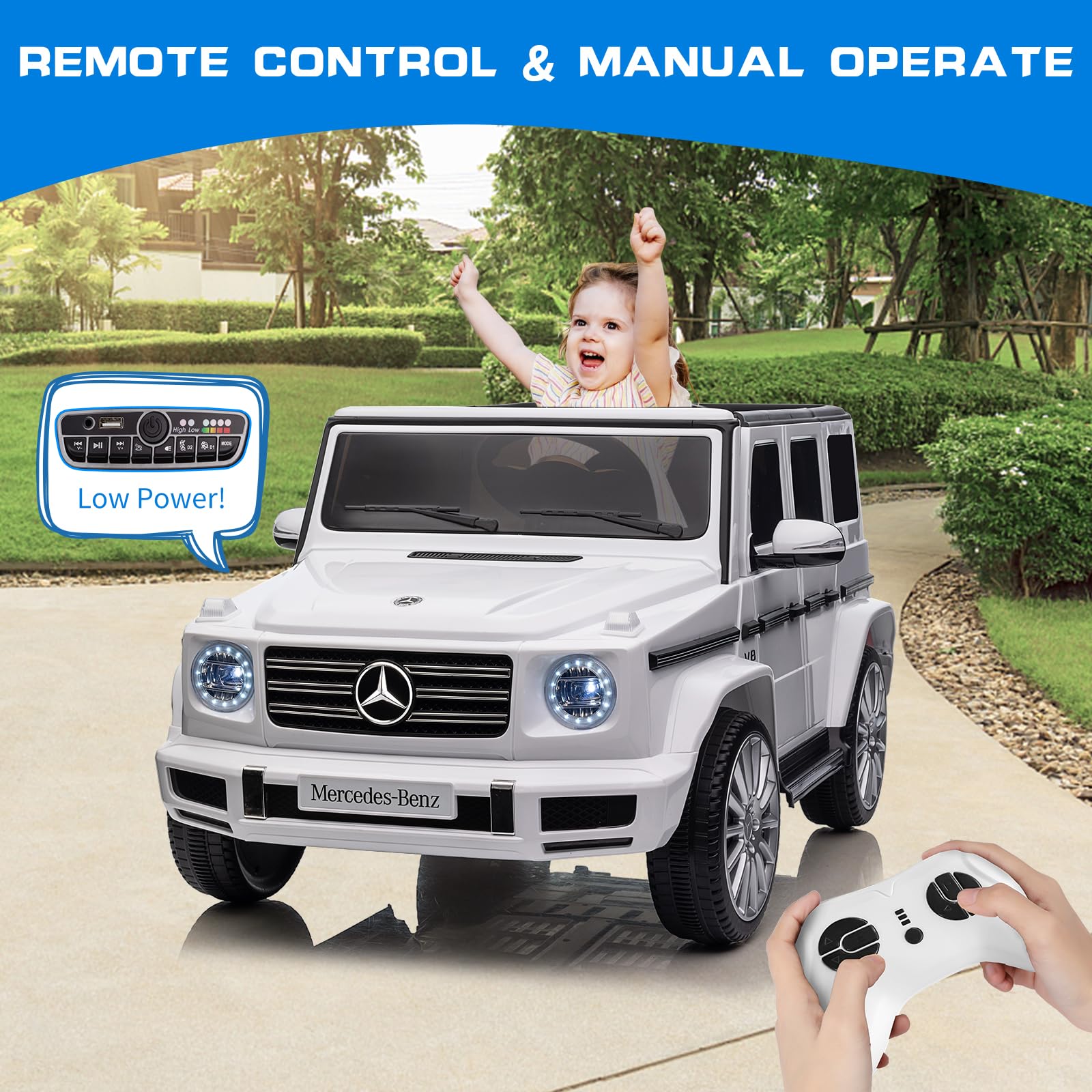 Hetoy 12V Kids Ride On Car, Licensed Mercedes-Benz G500 Electric ...