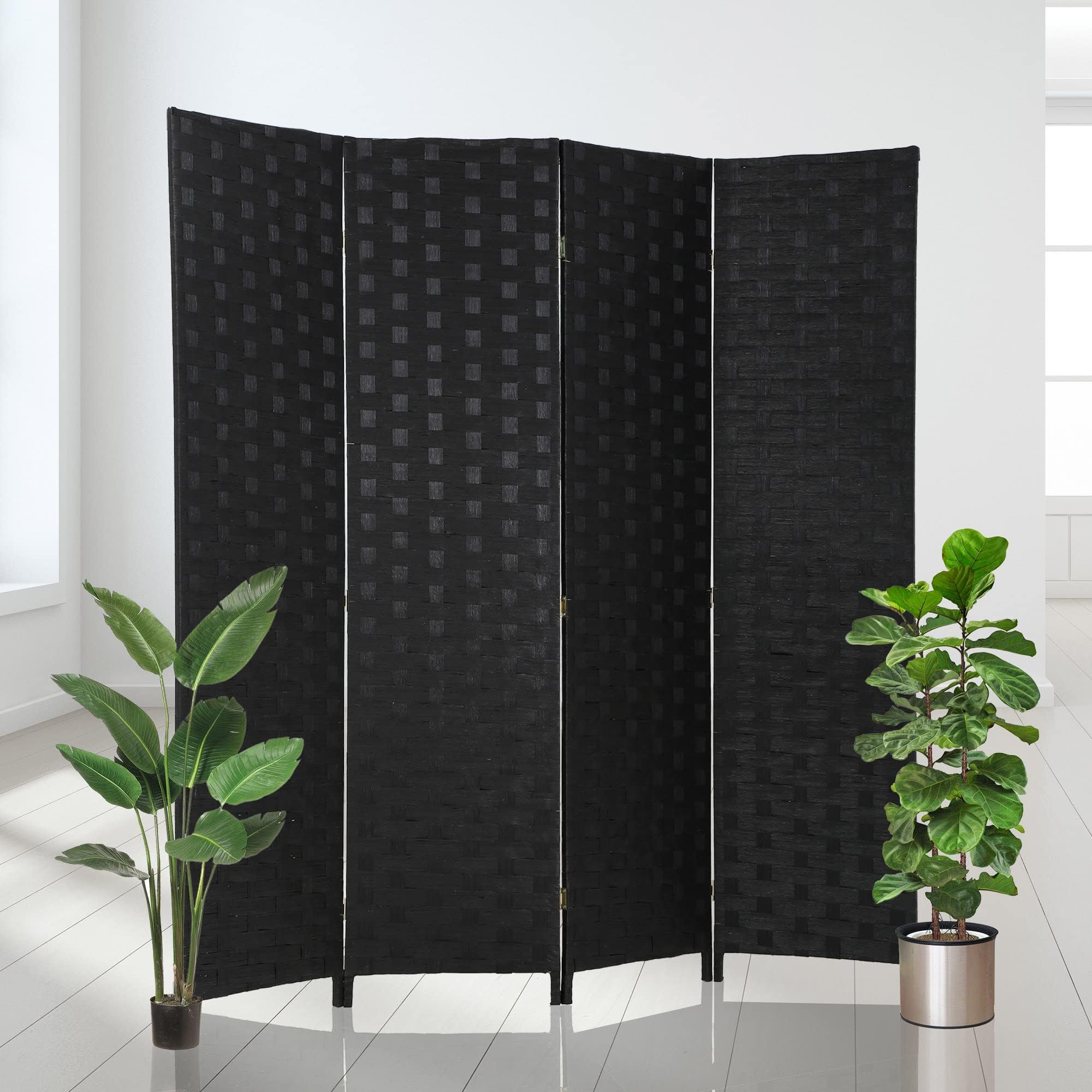 Amazon.com - Room Divider 6FT 4 Panels Wall Divider Privacy Screen Wood ...