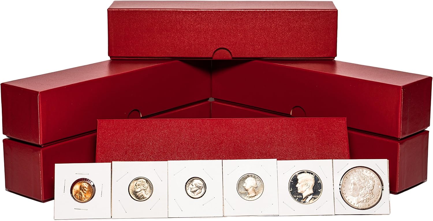 Amazon.com: 2" x 2" (6 Pack) Coin Flips Asortment w/Red storage boxes ...