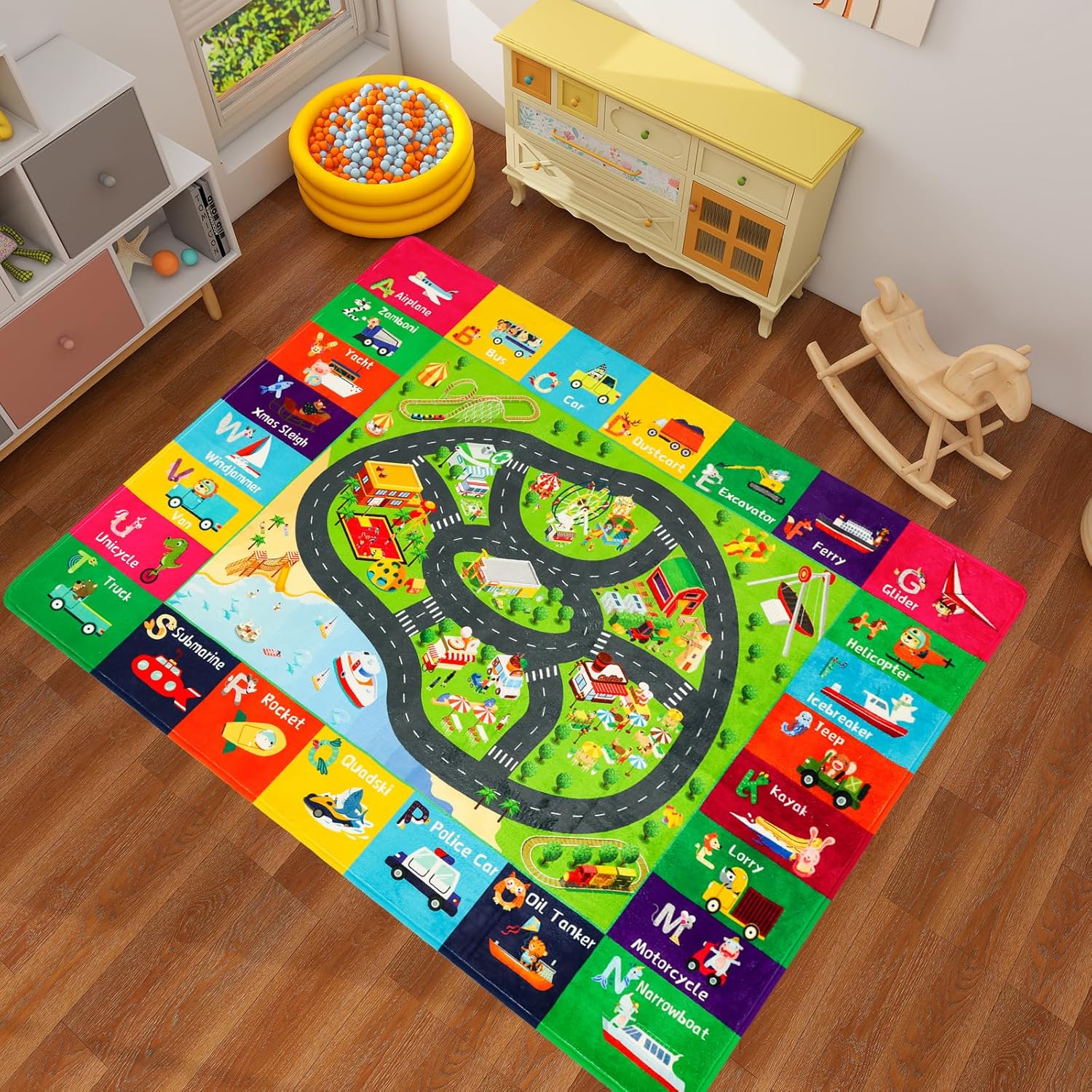 Amazon.com: AKASISRUG Kids Rugs Traffic Road Carpet Play Rug 47"×31.5 ...