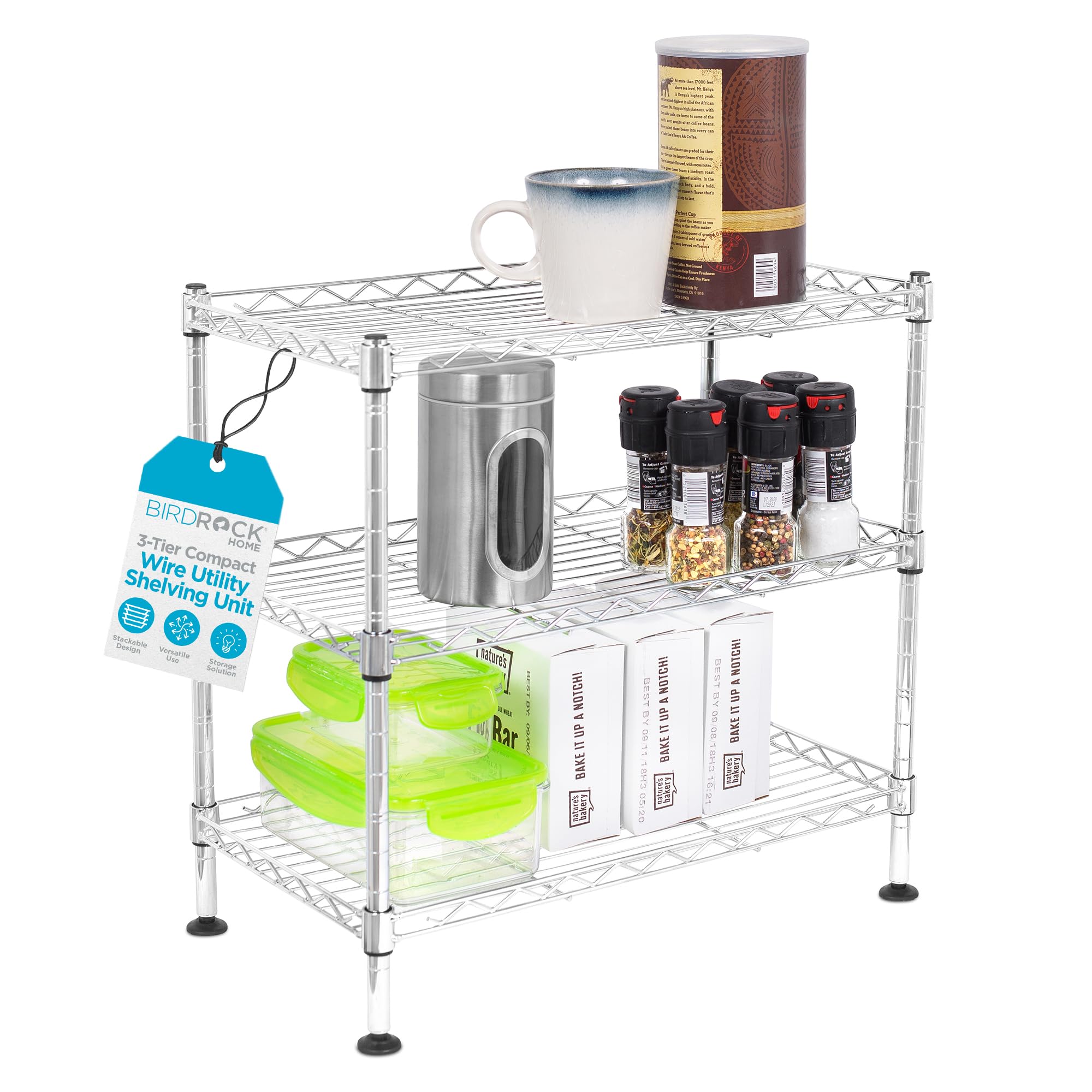 Snapklik.com : Internets Best 3-Tier Compact Wire Utility Shelving Unit ...