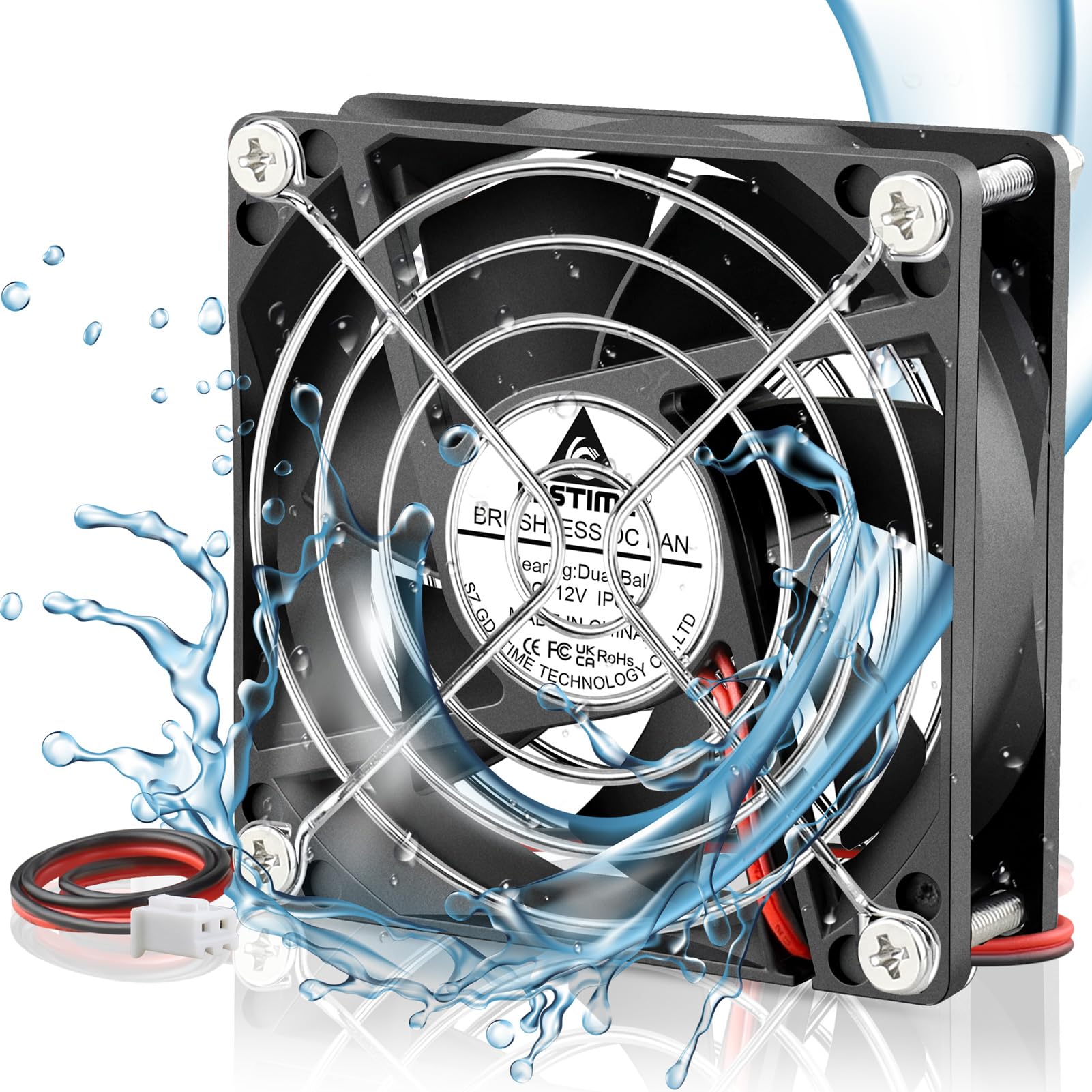 Snapklik.com : 80mm X 25mm 12V DC Waterproof IP67 Fan Dual Ball Bearing ...