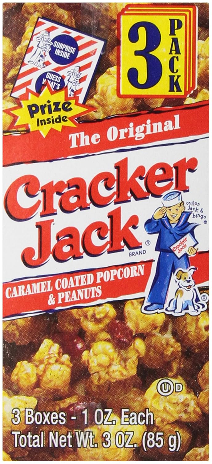 Amazon.com: Cracker Jack Popcorn & Peanuts, Caramel Coated,1 Ounce ...