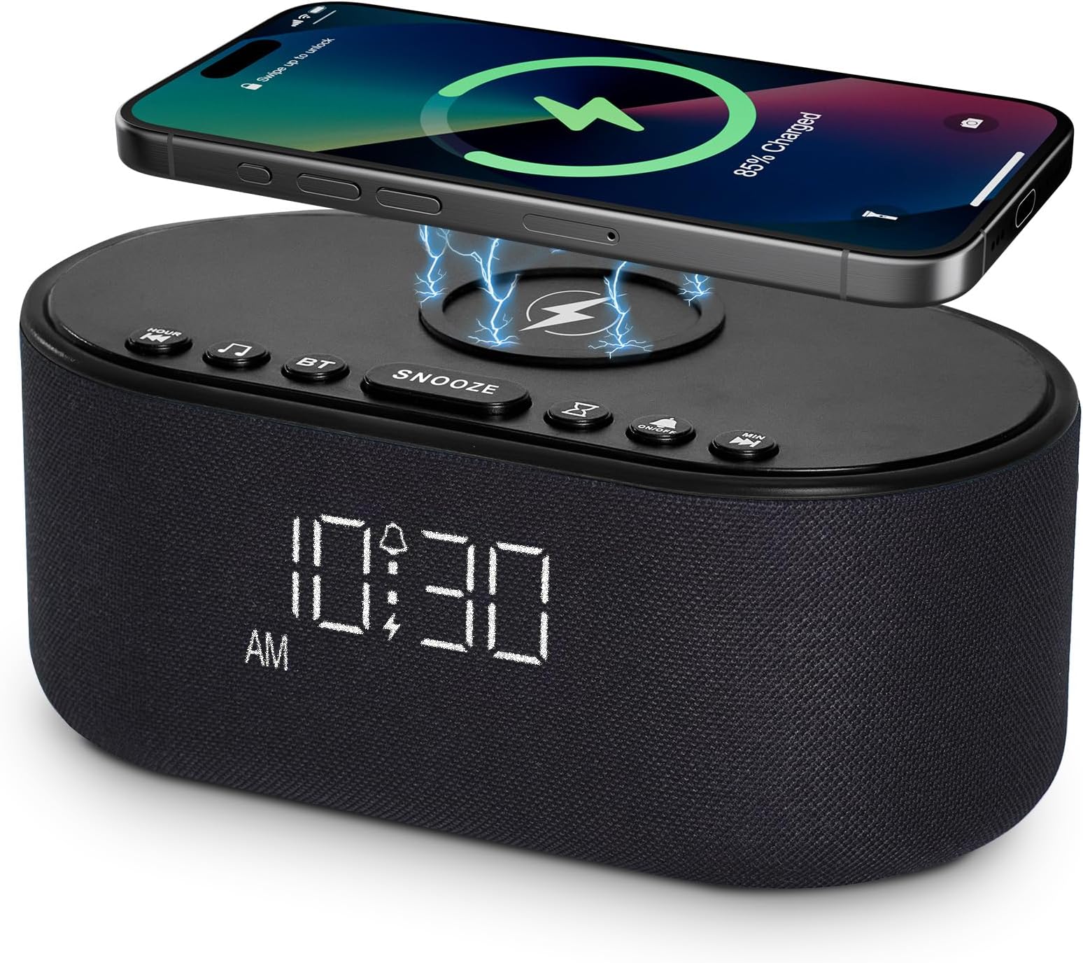 Amazon.com: Sound Machine Alarm Clock for Bedrooms: Bluetooth 10W ...