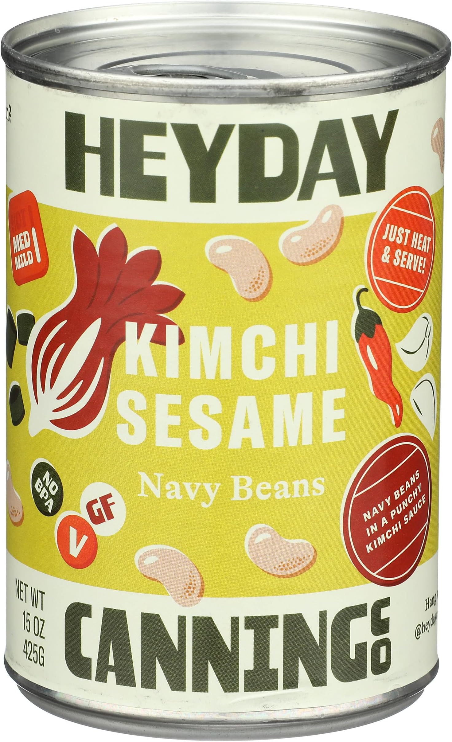 Amazon.com : Heyday Canning Co Kimchi Sesame Navy Beans, 15 OZ ...