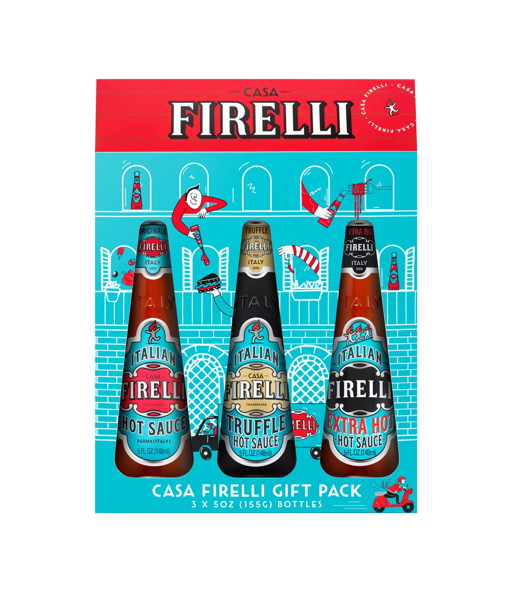 Casa Firelli Italian Hot Sauce Variety Gift Pack (1x Original, 1x Extra ...