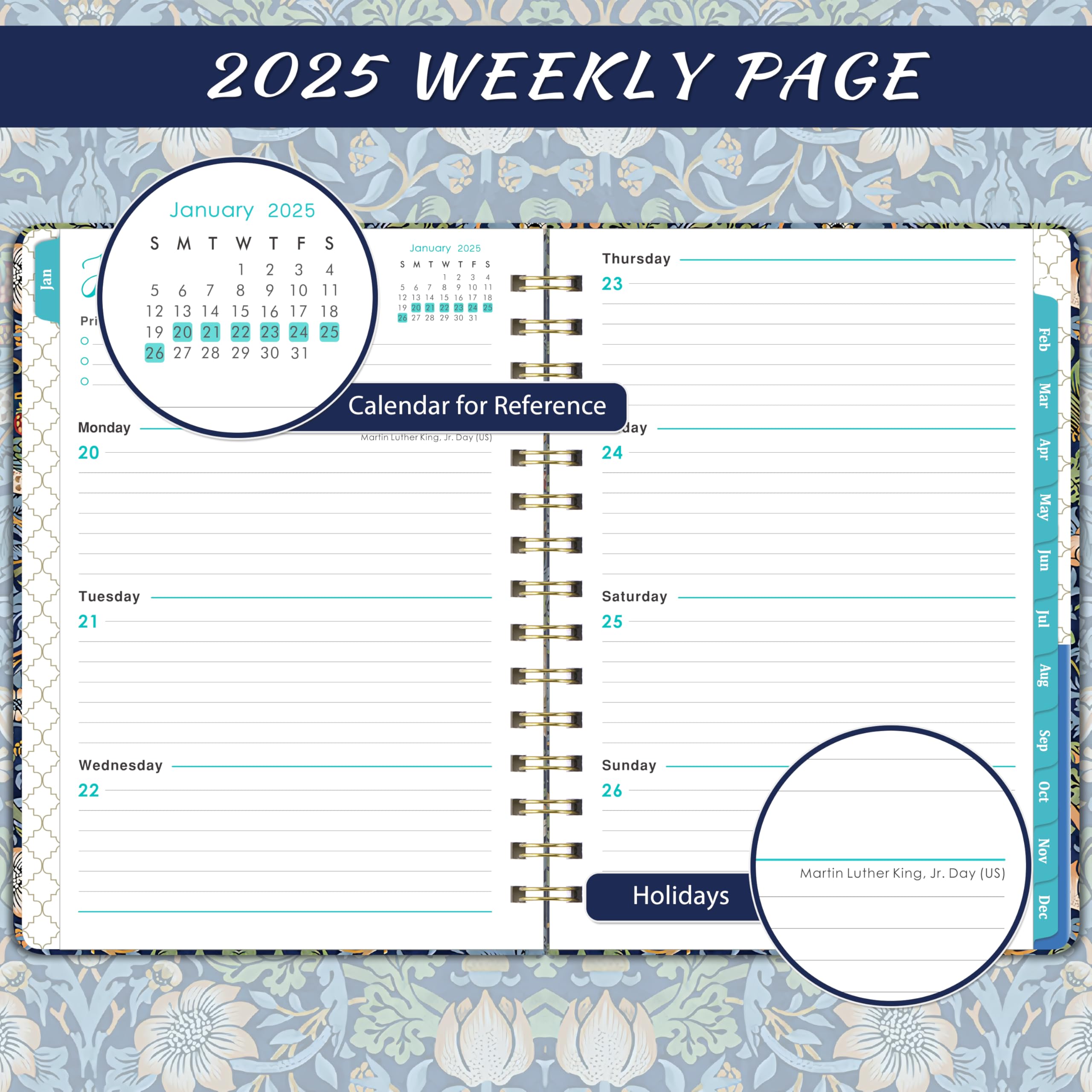 Snapklik.com : 2025 Planner - Planner 2025, Jan.2025 - Dec. 2025, 6.4 ...