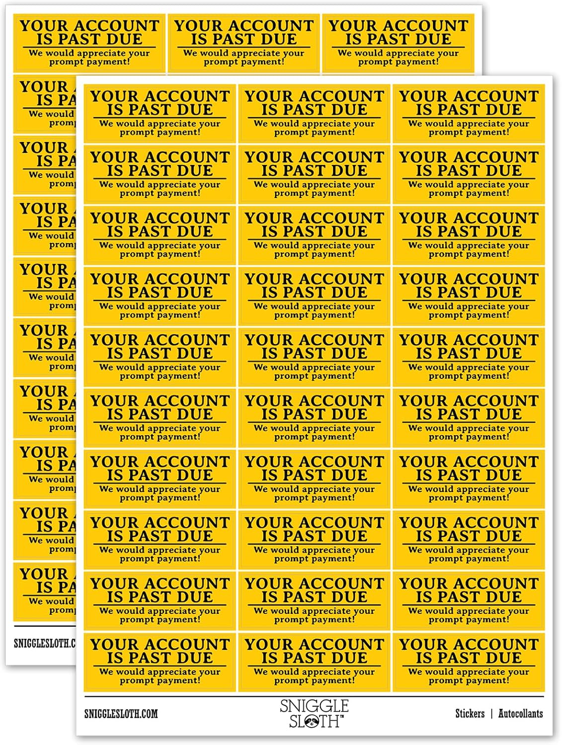 Amazon.com: Your Account is Past Due Billing Payment Sticker Pack ...