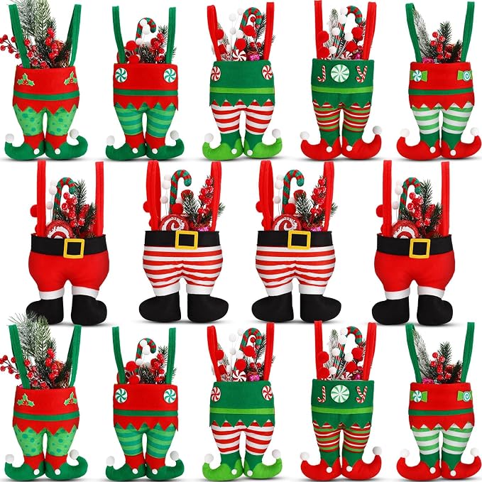 Amazon.com: Abbylike Christmas Candy Bags Bulk Santa Pants Elf Boots ...
