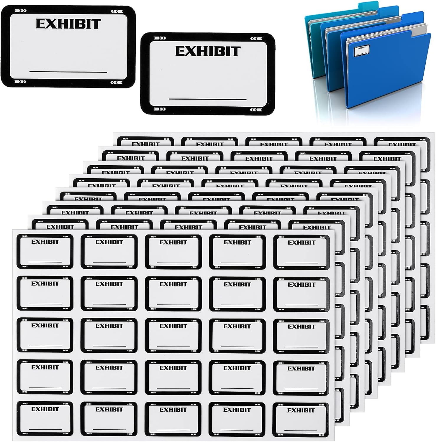 Amazon.com : 500 Pcs White Legal Exhibit Stickers 1.7 x 1 Inches ...