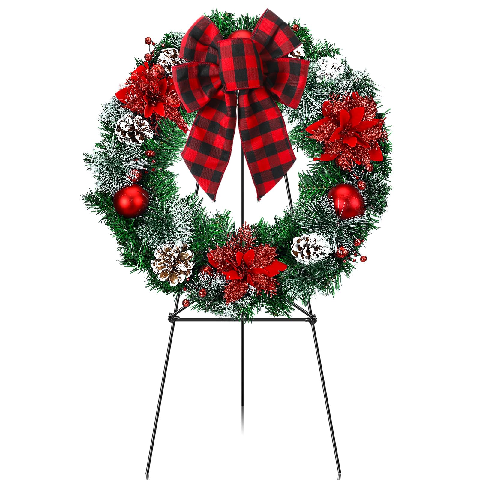 Amazon.com: Xinnun 24 Inch Christmas Cemetery Wreaths for Graves with ...