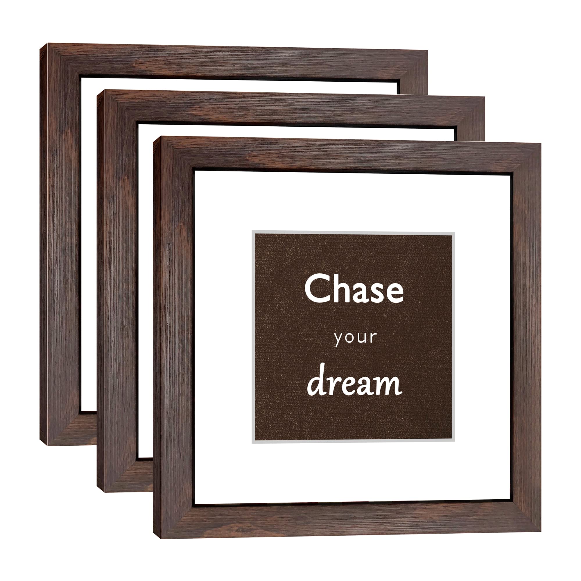 Amazon.com - DEKWINN 8x8 Picture Frame Set of 3 with Real Glass for ...
